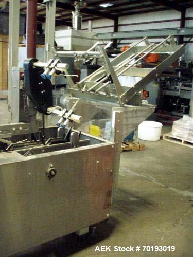 Used Adco Semi Automatic Horizontal Cartoner, Model 15D105-SS. Set on