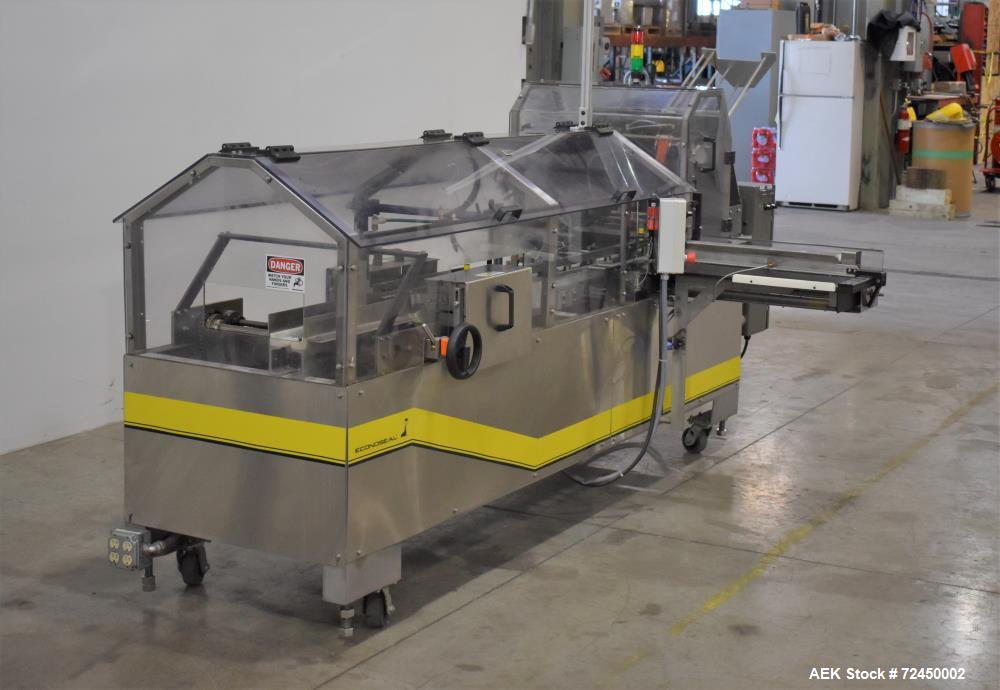 Used Econocorp Spartan Automatic Horizontal Glue Cartoner. Capable of