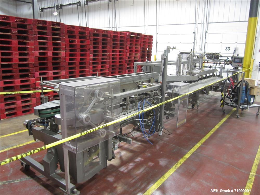 Used Langen B1M Semi-Automatic Horizontal Cartoner. 18" center machin