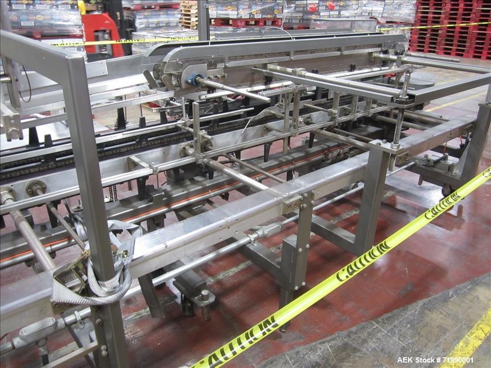 Used Langen B1M Semi-Automatic Horizontal Cartoner. 18" center machin