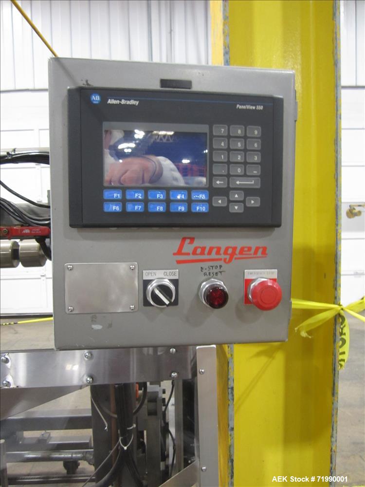 Used Langen B1M Semi-Automatic Horizontal Cartoner. 18" center machin