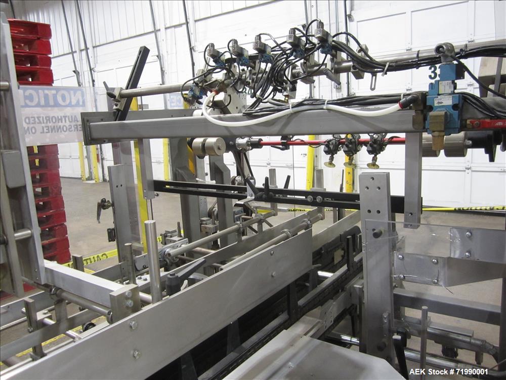 Used Langen B1M Semi-Automatic Horizontal Cartoner. 18" center machin