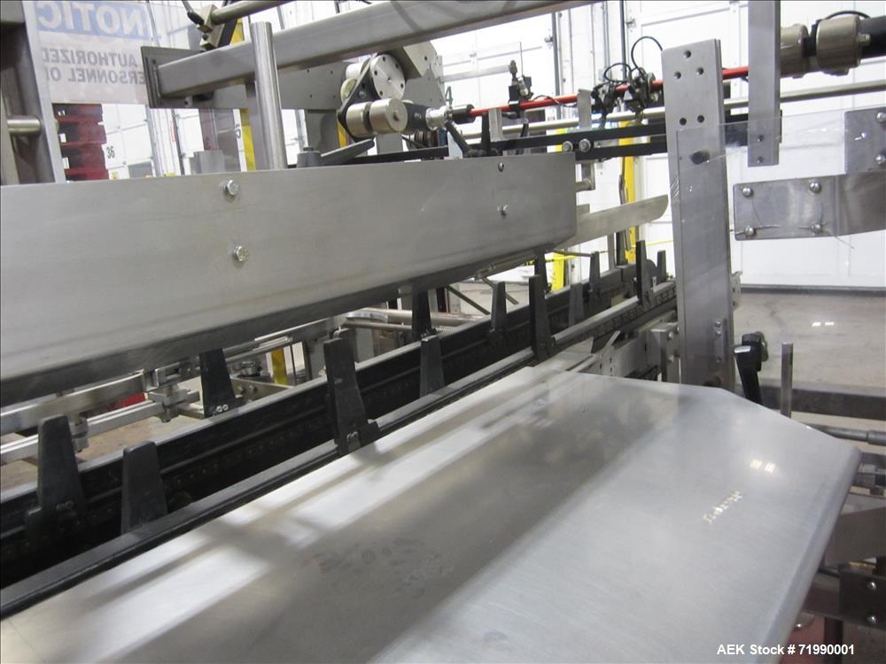 Used Langen B1M Semi-Automatic Horizontal Cartoner. 18" center machin