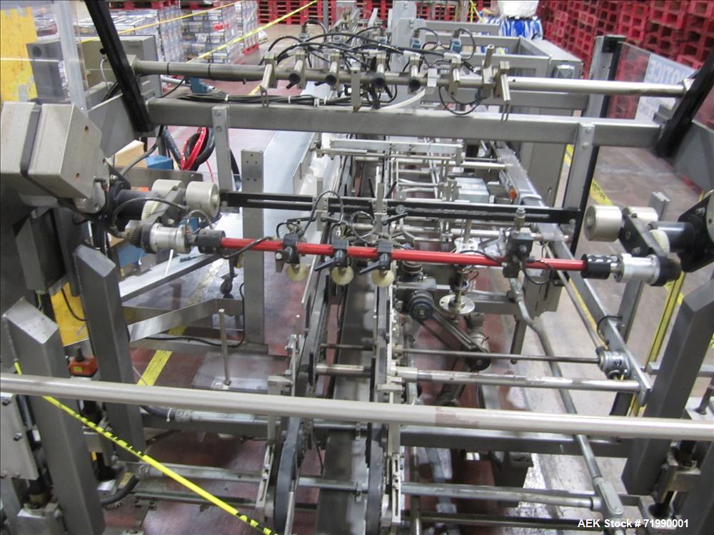 Used Langen B1M Semi-Automatic Horizontal Cartoner. 18" center machin