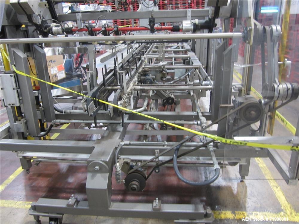 Used Langen B1M Semi-Automatic Horizontal Cartoner. 18" center machin