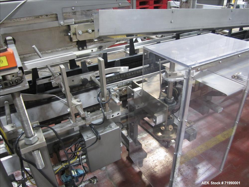 Used Langen B1M Semi-Automatic Horizontal Cartoner. 18" center machin