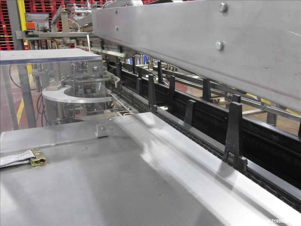 Used Langen B1M Semi-Automatic Horizontal Cartoner. 18" center machin