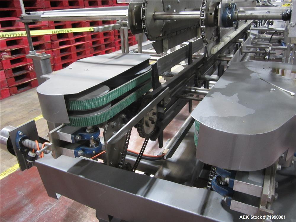 Used Langen B1M Semi-Automatic Horizontal Cartoner. 18" center machin