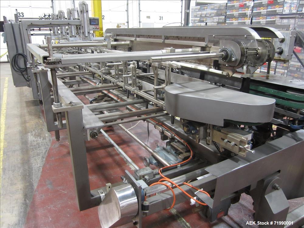 Used Langen B1M Semi-Automatic Horizontal Cartoner. 18" center machin