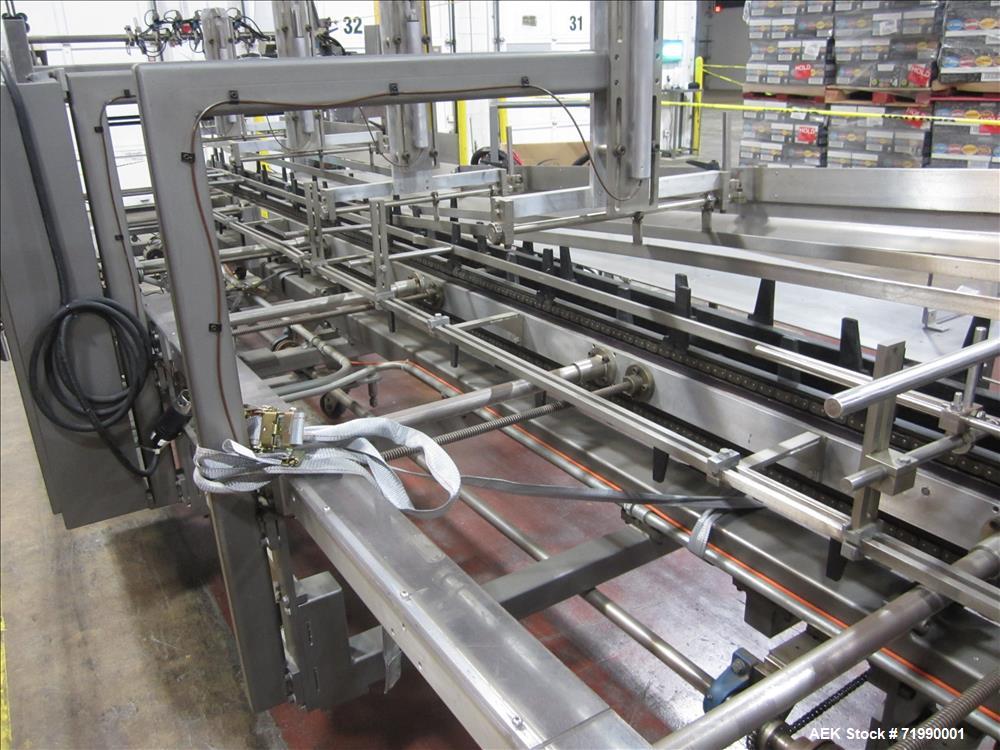 Used Langen B1M Semi-Automatic Horizontal Cartoner. 18" center machin