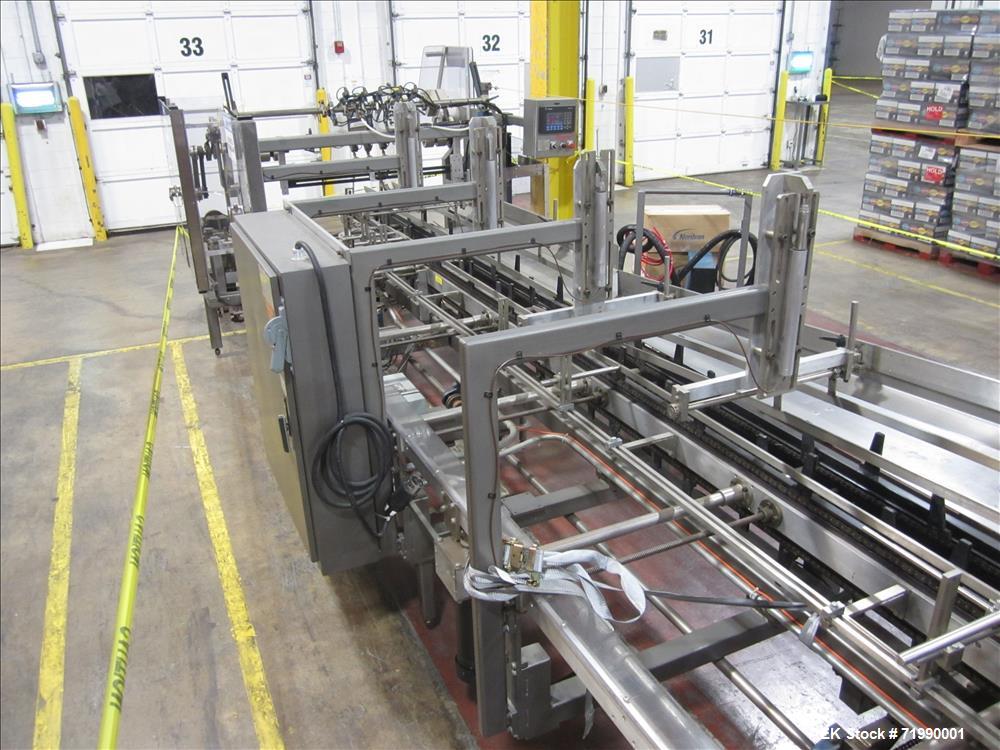 Used Langen B1M Semi-Automatic Horizontal Cartoner. 18" center machin