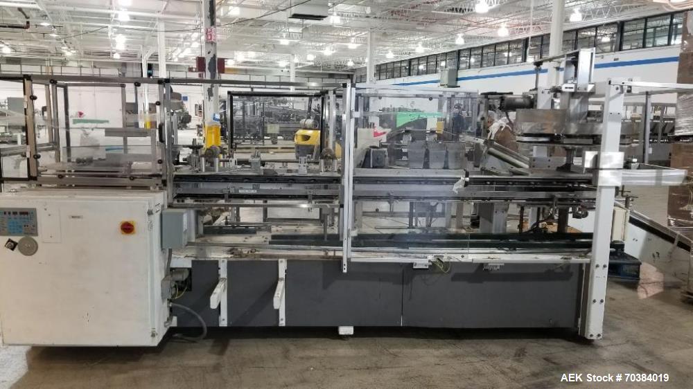 Used Adco Vertical Cartoner. With 6" centers - set for macaroni and c