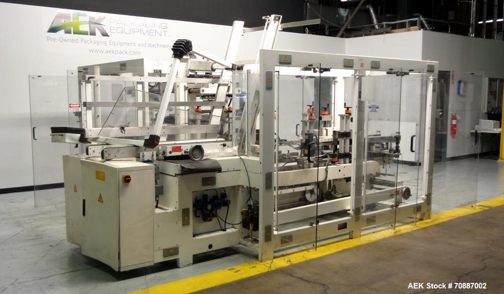 Used Focke Model 486 Automatic Case Erector, Side Load Packer, and Ta