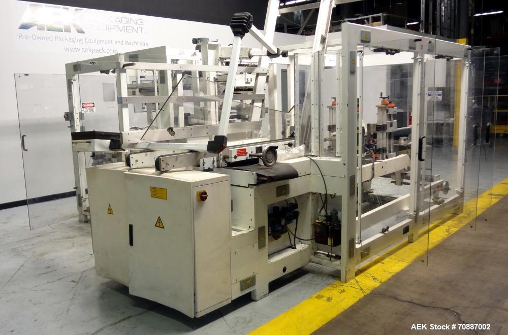 Used Focke Model 486 Automatic Case Erector, Side Load Packer, and Ta