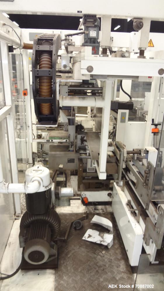 Used Focke Model 486 Automatic Case Erector, Side Load Packer, and Ta