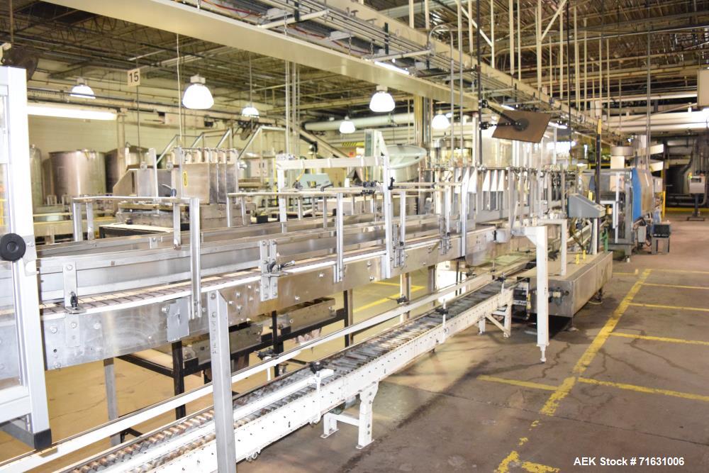 UsedStainless Steel Drop Case Packer with Lane Conveyor and Change Pa