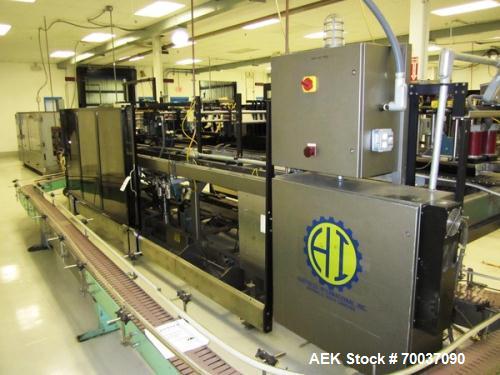 Used Hartness Case Packer with Infeed Laner, Model CP900/825. Servo c