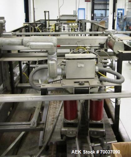 Used Hartness Case Packer with Infeed Laner, Model CP900/825. Servo c