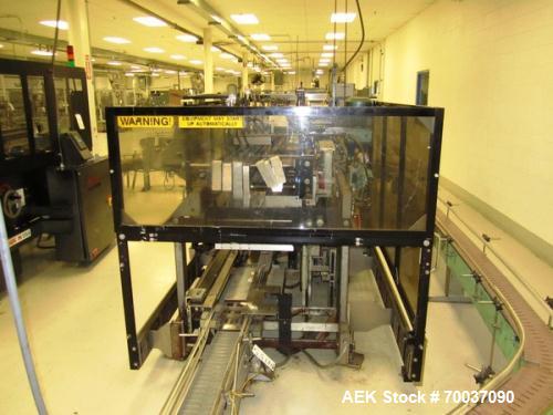 Used Hartness Case Packer with Infeed Laner, Model CP900/825. Servo c