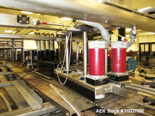 Used Hartness Case Packer with Infeed Laner, Model CP900/825. Servo c