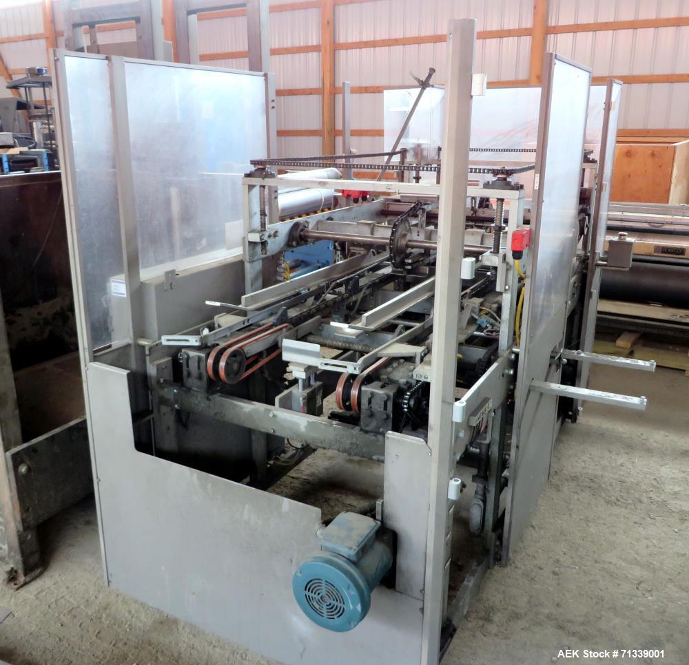 Used Douglas Model CES FOL Flap Style Case End Sealer. Machine is cap