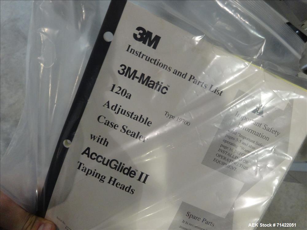 Used 3M Model 120A Adjustable top & bottom Case Sealer. Machine can s