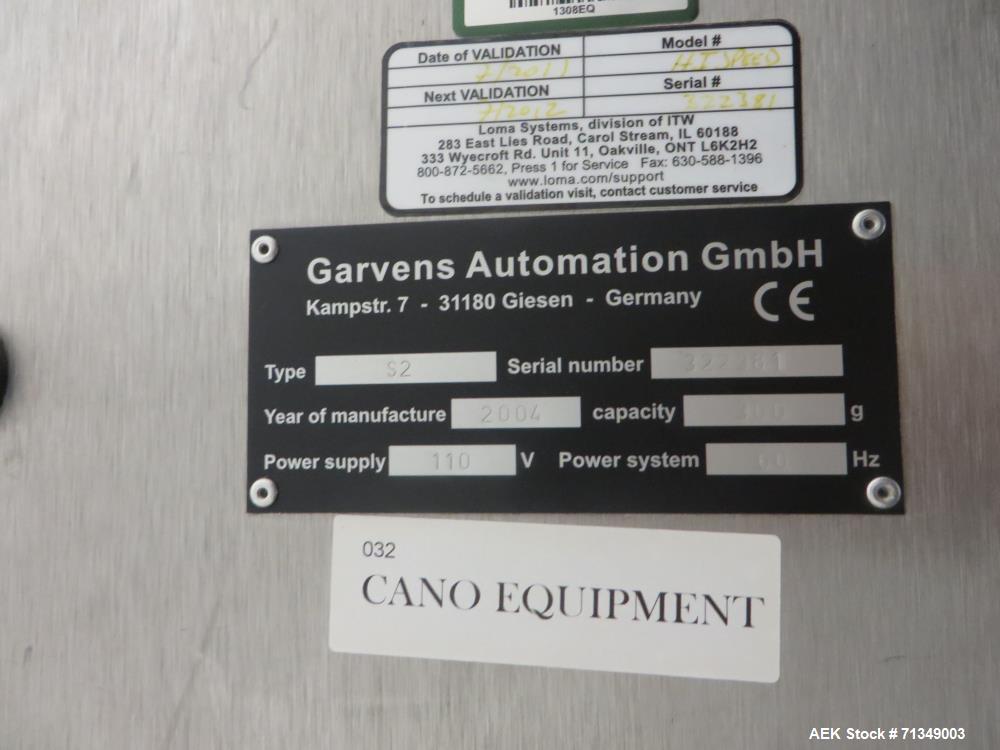 Used Garvens (Hi-Speed) Model S-2 Checkweigher. Machine is capable of