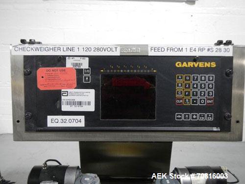 Used Garvens Checkweigher, Type SL2PM. 4" Wide x 11" long scale, rate