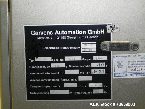 Used Garvens Automation Model SL2 PM Belt Check Weigher. Machine has