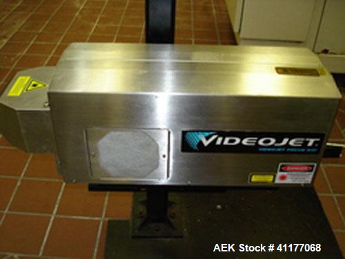 Used Videojet Focus 1000 Laser Coder with adjustable stand, model J21