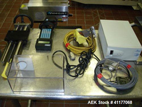 Used Videojet Focus 1000 Laser Coder with adjustable stand, model J21