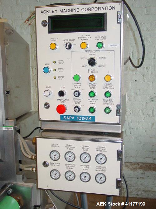 Used Ackley Drum Printer capable of printing tablets at speeds up to