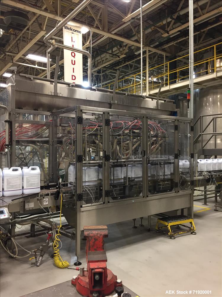 UsedEpak 14 head inline positive displacement filling line for deterg