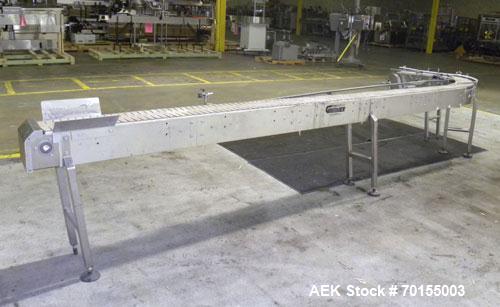 Used Garvey “J” Shaped Belt Conveyor. 7-1/2’’ Wide plastic belt, 150’