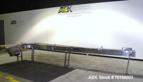 Used Garvey “J” Shaped Belt Conveyor. 7-1/2’’ Wide plastic belt, 150’