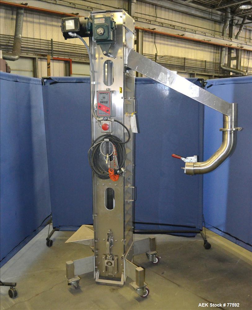 Used Kamflex Design Vertical Tablet Belt Conveyor. Product density 30