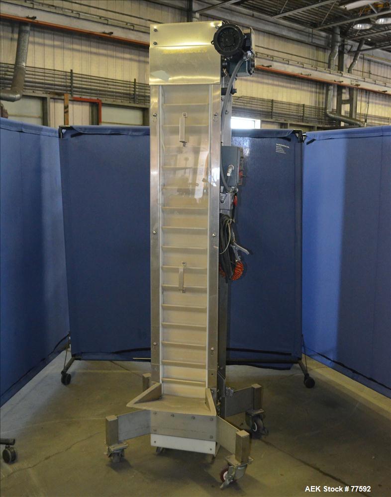 Used Kamflex Design Vertical Tablet Belt Conveyor. Product density 30