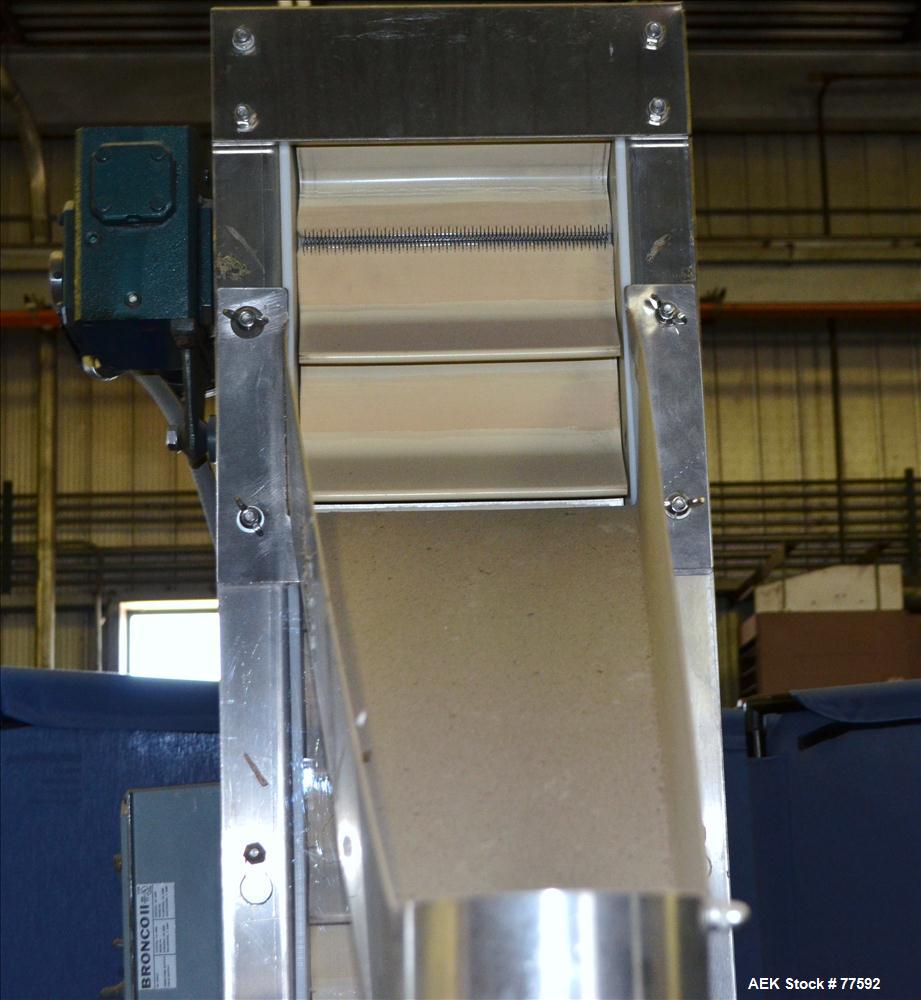 Used Kamflex Design Vertical Tablet Belt Conveyor. Product density 30