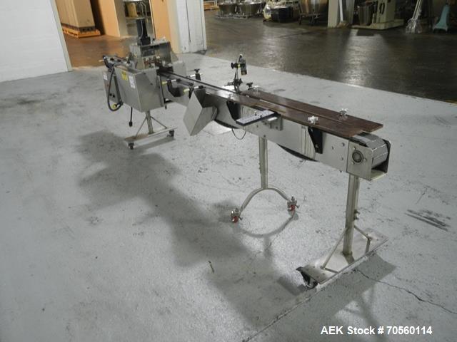 Used Garvey Tabletop Conveyor, Model 9600. Approximate 4.5" wide x 14