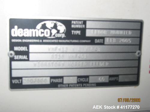 Used Deamco Vibrating Hopper Feeder, Model VHF-12X4X8-3, 304 Stainles