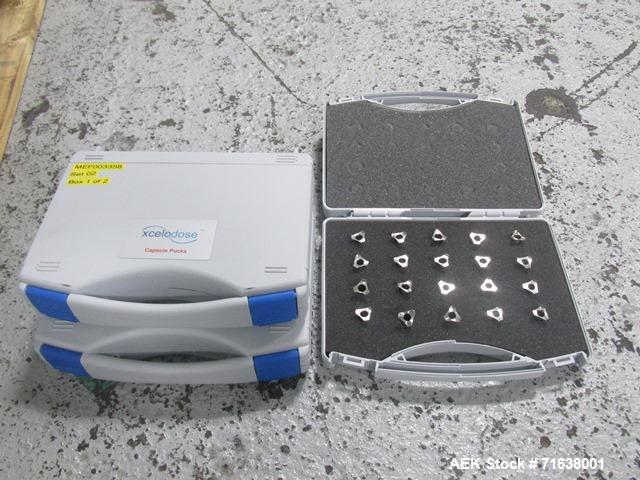 Used Capsugel Xcelodose 120 Capsule Filler and tooling components ma