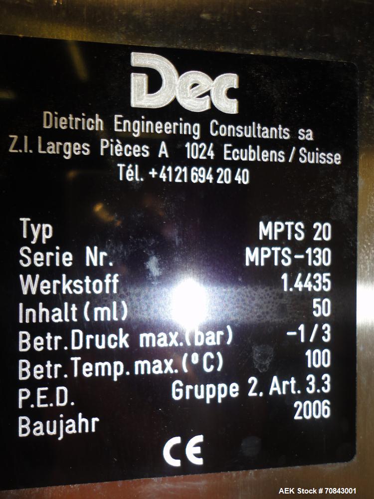 Used DEC Containment Powder Filling System. Consisting of: (1) vibrat