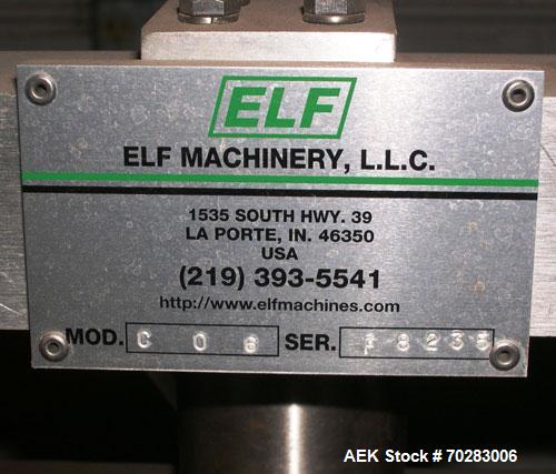 Used ELF Model C06 Inline Gravity / Pressure Liquid Filler. Machine