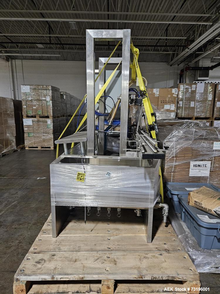 Used Liquid Packaging Solutions 4 Head semi-automatic inline gravity