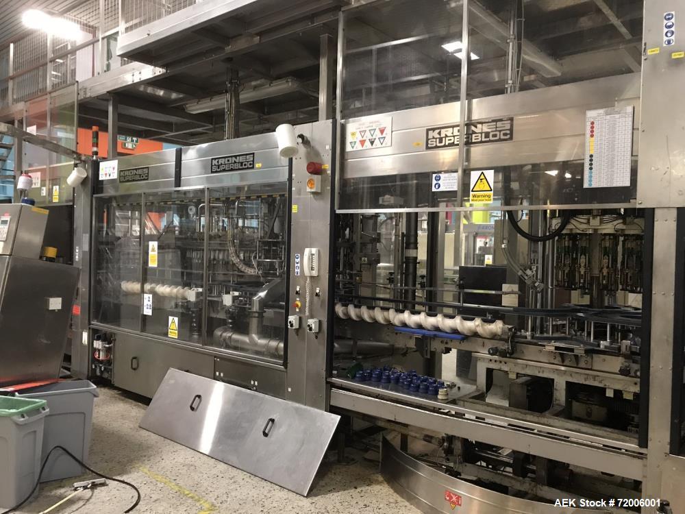 Used Krones Super Bloc Glass Bottle Filling Line. For 18000 bottles o