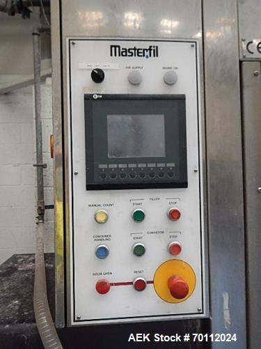 Used Masterfil 6 Head Liquid Filler. 6 x 5ltr stainless steel pistons