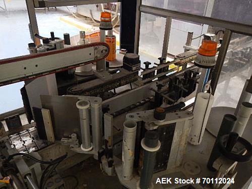 Used Masterfil 6 Head Liquid Filler. 6 x 5ltr stainless steel pistons