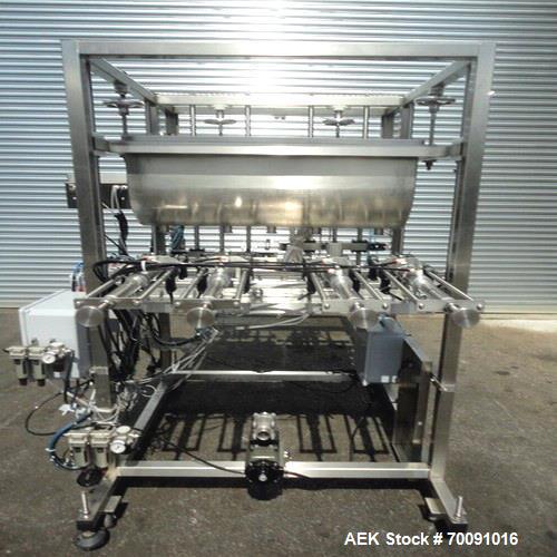 Used Inline Filling Systems 4 Head Straight Line Piston Filler with A