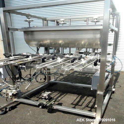 Used Inline Filling Systems 4 Head Straight Line Piston Filler with A