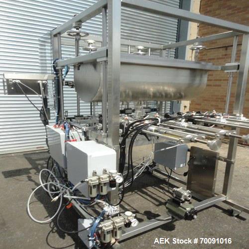 Used Inline Filling Systems 4 Head Straight Line Piston Filler with A